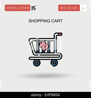 Shopping cart Simple vector icon. Illustration symbol design template ...