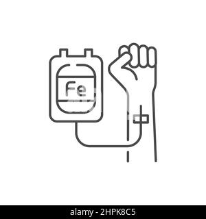 Iron transfusion color line icon. Human diseases. Pictogram for web ...