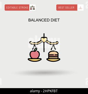 Healthy diet food, balance nutrition plate. Vector health meal chart ...