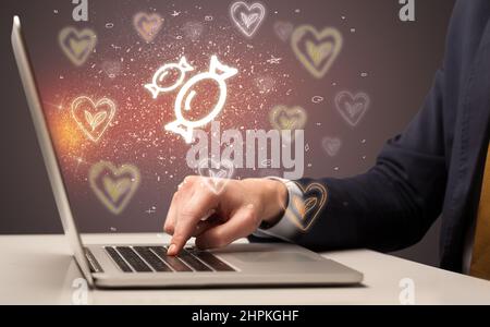 Hand searching for recipes on the internet Stock Photo - Alamy