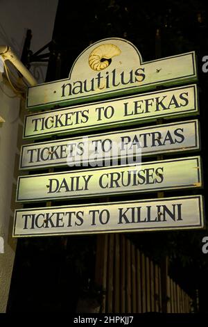 Fiskardo at night, is a village on the Ionian island of Kefalonia ...