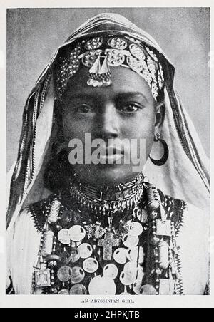 Vintage 19th century photograph: Abyssinia, group of Abyssinian boys ...