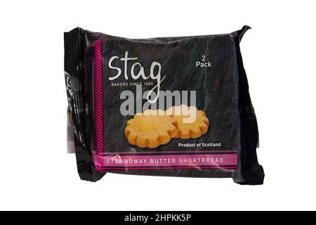 Packet of Stag Stornoway Butter Shortbread product of Scotland opened ...