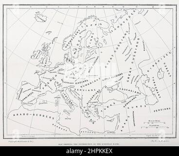Ethnographic Map of Europe Stock Photo - Alamy