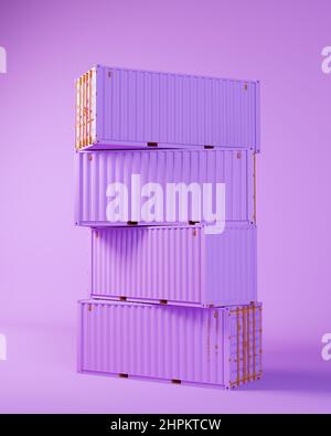 Cargo Container Stack Pink Purple Aqua Blue 1980s Vintage Decade Club ...