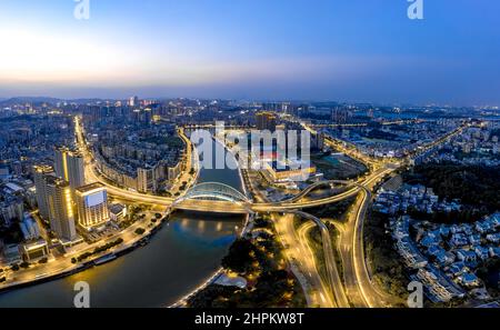 Jiangmen city skyline donghua bridge Stock Photo - Alamy