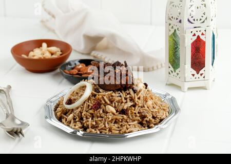 lamb madghout, popular arabic rice with meat during ramadan Stock Photo ...