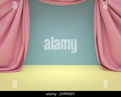 3d render of podium covered in cloth Stock Photo - Alamy