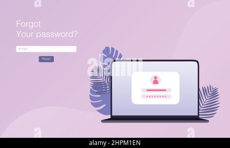 Forgot password. Vector illustration in flat design Stock Vector Image ...