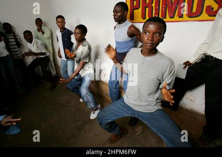 Everyday life in the slums at Lake Kivu near Bukavu Congo. The picture ...