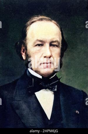 A portrait French physiologist Claude Bernard (1813-1878). He was ...