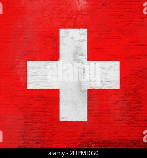 Grunge Swiss flag on wall and soccer ball Stock Photo - Alamy