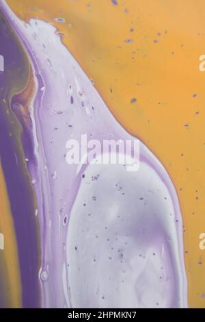 Creative abstract mixed red color painting with marble liquid effect ...