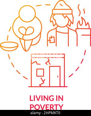 Poverty red gradient concept icon Stock Vector Image & Art - Alamy