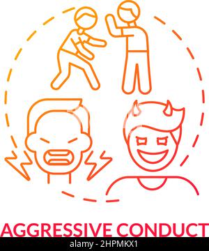 Aggressive conduct red concept icon Stock Vector Image & Art - Alamy