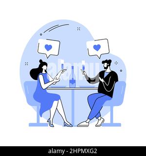 First date concept icon. Romantic relationships idea thin line ...