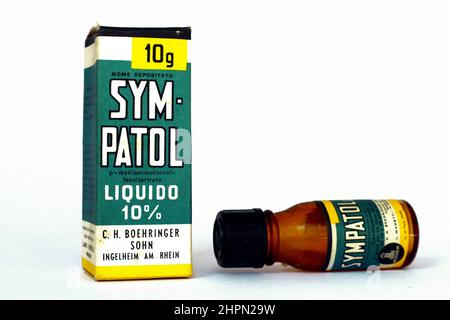 Vintage 1950s SYMPATOL derivative of adrenaline medicine. Cardiotonic ...
