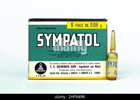 Vintage 1950s SYMPATOL derivative of adrenaline medicine. Cardiotonic ...