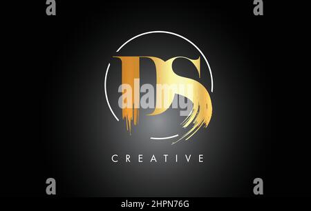 DS Brush Stroke Letter Logo Design. Blue Paint Logo Leters Icon with ...