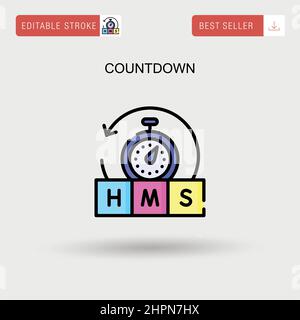 Countdown timer icon. Number six highlighted. 6 days to go. Black and ...