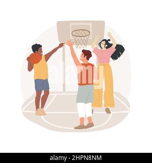 Physical education in high school isolated cartoon vector illustration ...