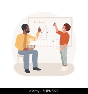 High school math curriculum isolated cartoon vector illustration set ...