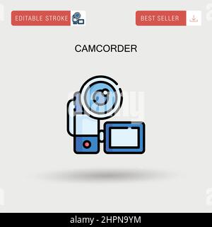 Record camcorder icon simple vector. Video camera. Digital picture ...