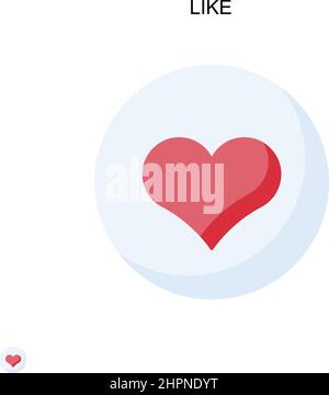 Like symbol icon - red simple outline, isolated - vector illustration ...