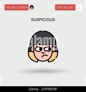 Suspicious Man vector icon isolated on transparent background ...