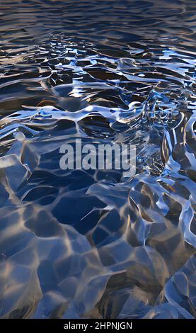 Abstract digital painting interpreting water and its irregular shapes ...