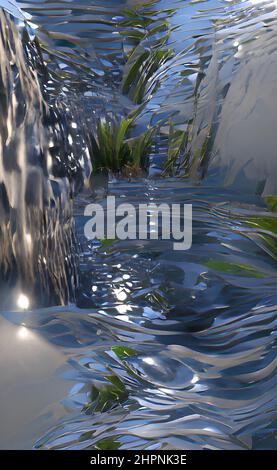Abstract digital painting interpreting water and its irregular shapes ...