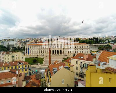 Aerial view of Portuguese Parliament Building in Lisbon, Portugal Stock ...