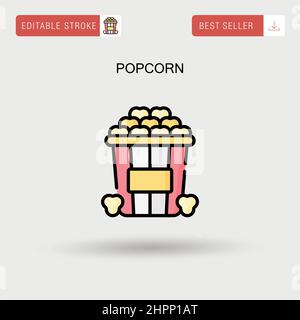 Popcorn bag icon simple vector. Machine corn. Food seller Stock Vector ...