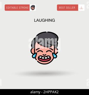 Cartoon happy boy laughing icon, flat design Stock Vector Image & Art ...