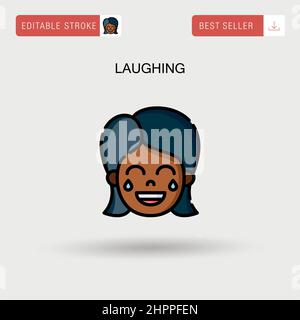 Cartoon happy boy laughing icon, flat design Stock Vector Image & Art ...