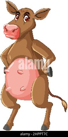 Milk cow standing on two legs cartoon character illustration Stock ...