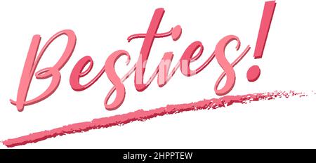 Besties word logo on white background illustration Stock Vector Image ...