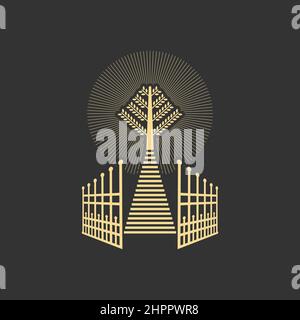 The Tree of Eternal Life in Paradise. Heaven after the resurrection ...