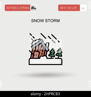Wind snow snowstorm vector icon on dark background. Winter sign. Graph ...