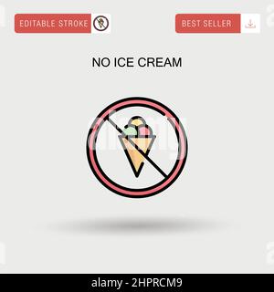 Ice cream are forbidden. Stop ice cream icon. Vector illustration. No ...