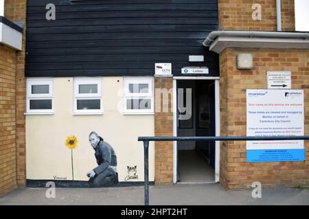 Street grafitti by artist Catman, Whitstable, Kent UK Feb 2022 Stock ...