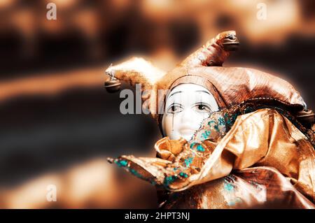 harlequin clown puppet marionette on strings Stock Photo - Alamy
