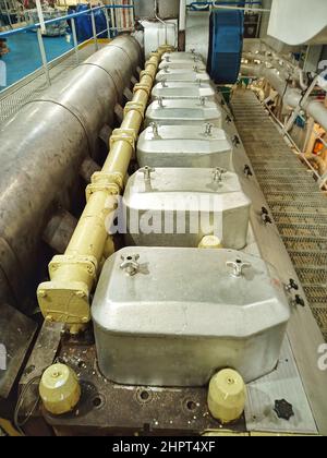 main engine of a cruise liner,ships engine,ships engine room,engine ...