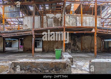Bended Steel Structure Shopping Mall Inferno Fire Damage Stock Photo ...