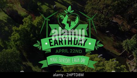 Image of earth day text over heart shape globe Stock Photo - Alamy