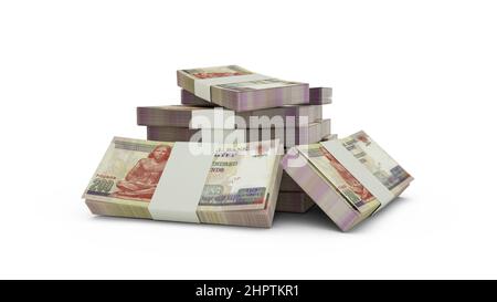 Stack of Egyptian pound notes. 3D rendering of bundles of banknotes ...