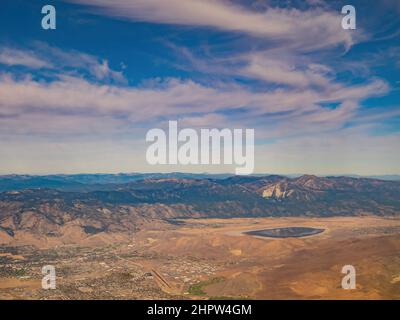 Aerial view of the Carson City and Washoe Lake at Nevada Stock Photo ...