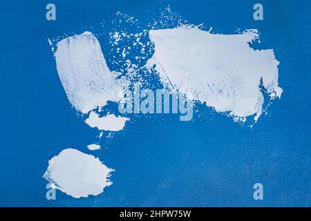 White stain spot of paint brush plaster abstract pattern wall ...