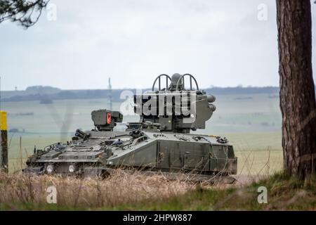 British Army Alvis Starstreak Stormer CVRT tracked armoured vehicle on ...