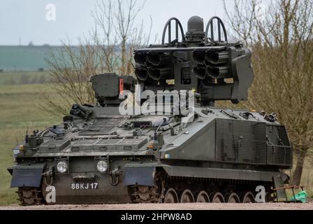 British Army Alvis Starstreak Stormer CVRT tracked armoured vehicle on ...